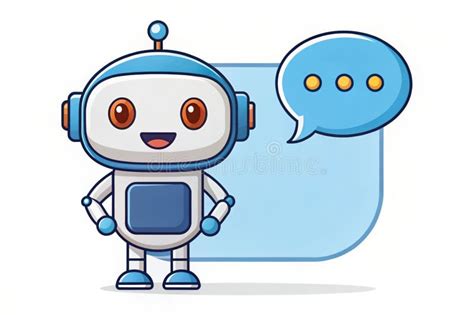 Chat Bot Robot Flat Cartoon Speak Bubble Voice Support Service Chat Virtual Online Help Stock