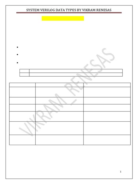 System Verilog Data Type Part 1 1738628703 Pdf Electrical Engineering Software Engineering