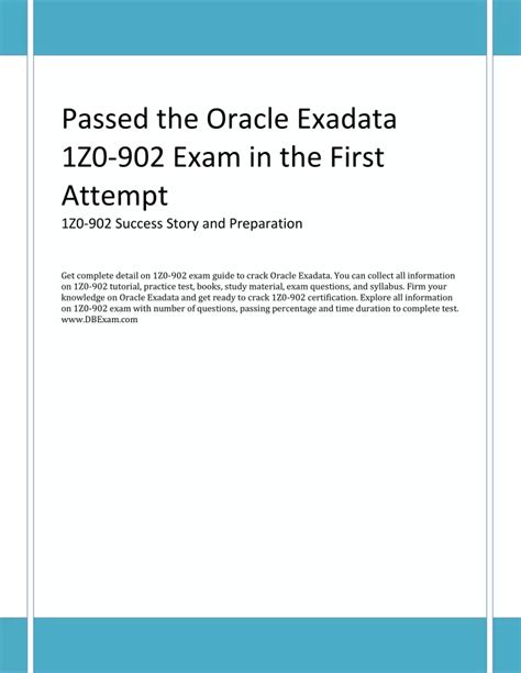 Ppt Passed The Oracle Exadata 1z0 902 Exam In The First Attempt Powerpoint Presentation Id