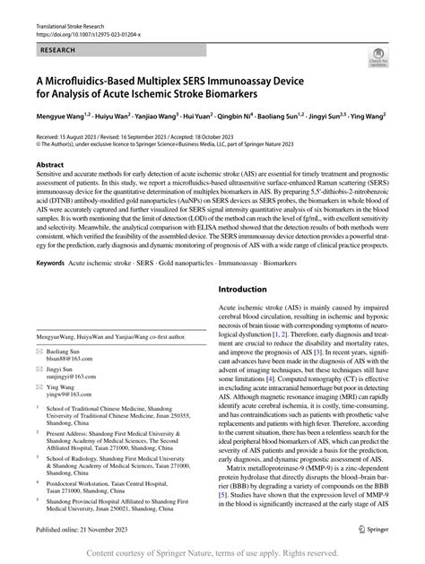 A Microfluidics Based Multiplex Sers Immunoassay Device For Analysis Of