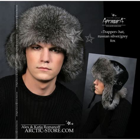 Handcrafted Fur Styles Trapper Ushanka Fur Hat Silver Grey Fox Arctic Store Shop Premium