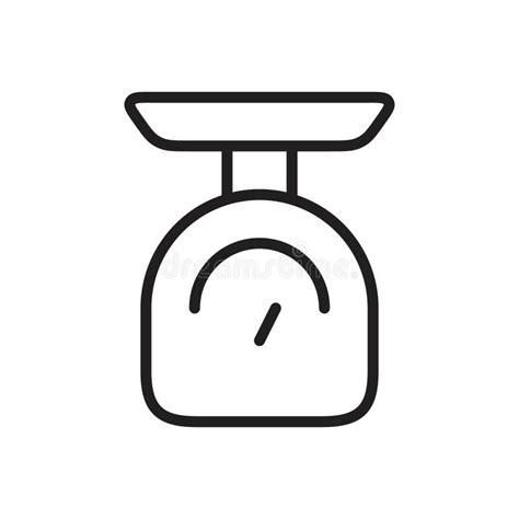 Weight Scale Icon Flat Line Illustration Stock Vector Illustration Of Scale Black 341552593