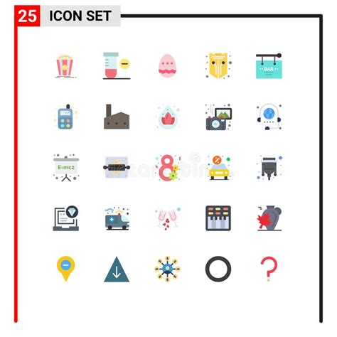 Set Of 25 Modern Ui Icons Symbols Signs For Birthday Web Easter Shield Network Stock Vector