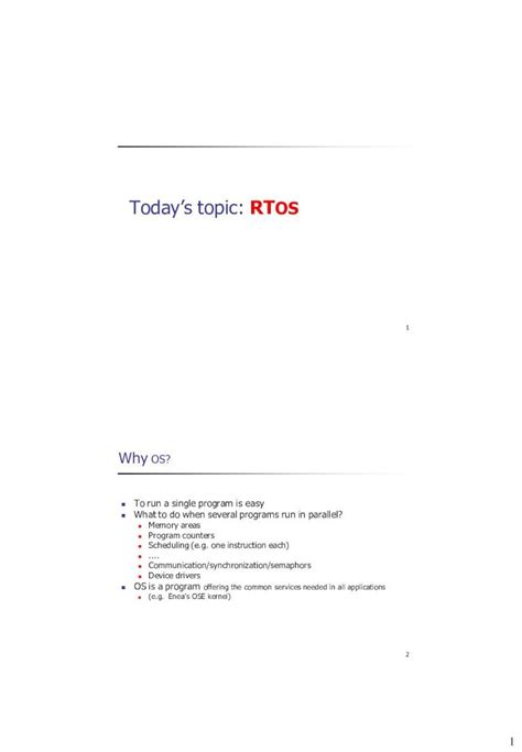 Pdf Todays Topic Rtostask Basic Notion In Rtos Task Thread