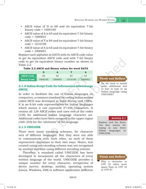 Ncert Book For Class 11 Computer Science Chapter 2 Encoding Schemes And Number System