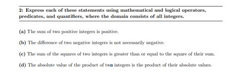 Solved 2 Express Each Of These Statements Using