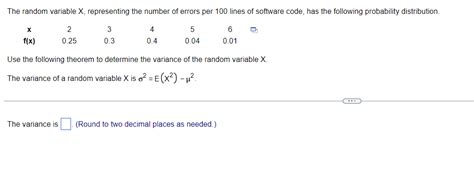 Solved Use The Following Theorem To Determine The Variance Chegg