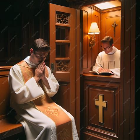 Premium Photo Priests Administered The Sacrament Of Confession In The