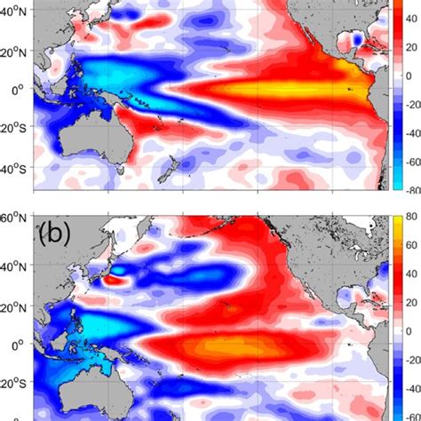 A Inter Annual Sea Level Fingerprint Unit Mm And B Decadal Sea