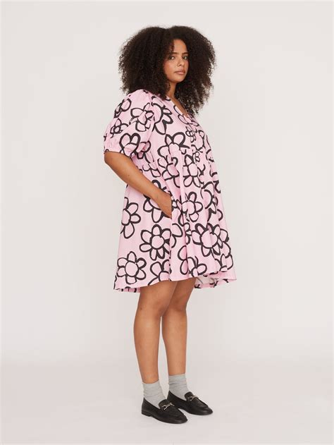 Flower Scribble Mini Dress Lazy Oaf