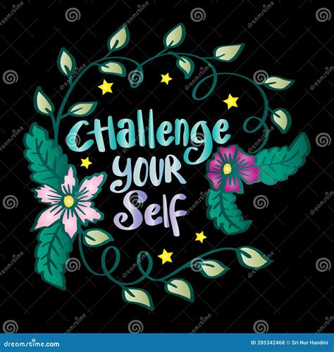 Challenge Yourself Hand Lettering Stock Illustration Illustration