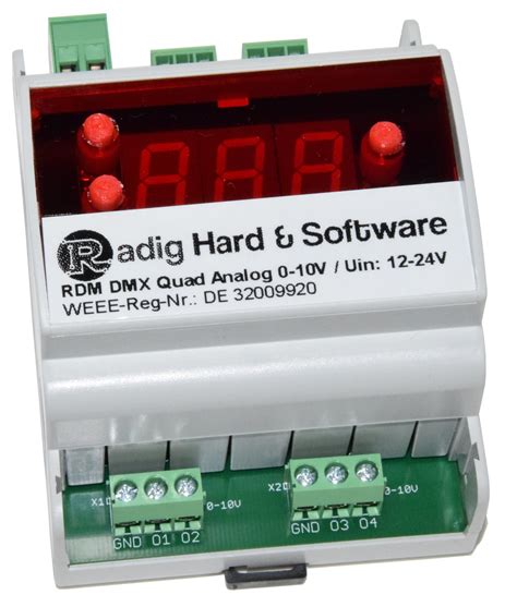 RDM DMX Quad Analog 0 10V Modul