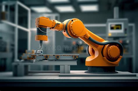 Smart Industrial Automation Advanced Robotic Arm In Modern Factory Created With Generative Ai