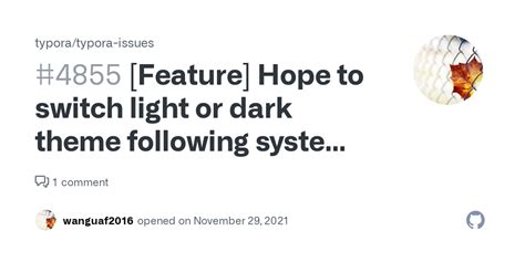 Feature Hope To Switch Light Or Dark Theme Following System Settings