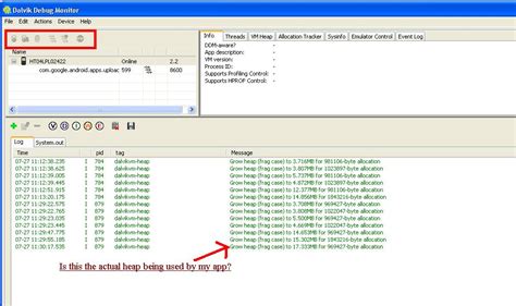 Android Ddms Heap Checker Is Not Working Stack Overflow