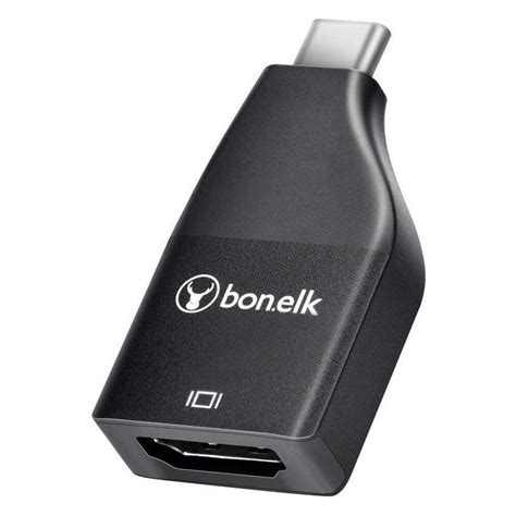 Bonelk USB C Male To Female 4K 60Hz HDMI Compact Adapter For TV Monitor Black BIG W