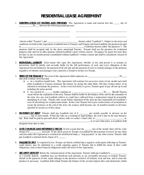 Free 8 Sample Apartment Lease Forms In Pdf Ms Word