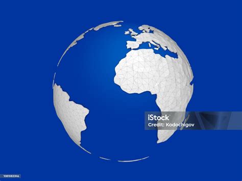 다각형 행성입니다 파란색 배경에 3d 렌더링 지구 지구본 그림 0명에 대한 스톡 사진 및 기타 이미지 0명 3차원 형태 개념 Istock