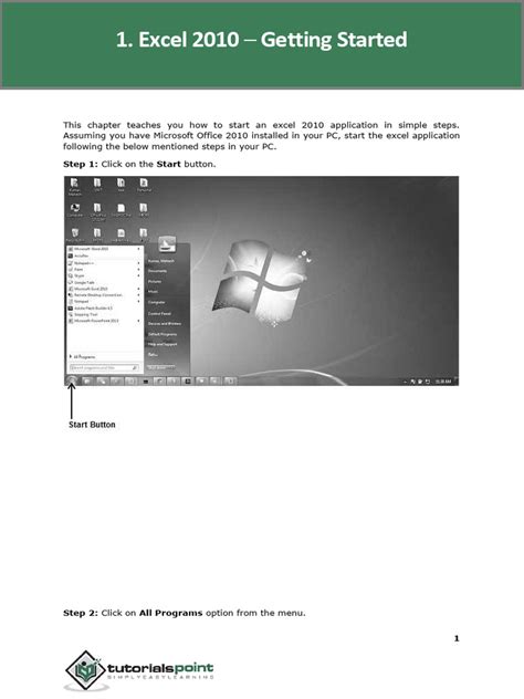 Microsoft Excel 2010 Excel Tutorial Pdf