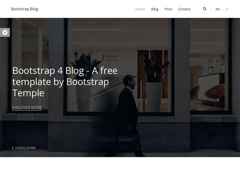Светлый Bootstrap 4 шаблон для блога сделано 3 Html страницы на