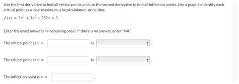 solved use the first derivative to find all critical points