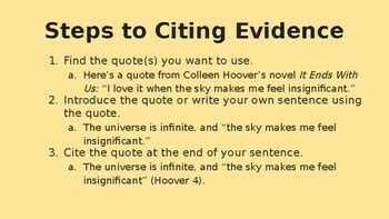 ELA 6 12 Editable PPT Lesson MLA Citations How To MLA Citations Book