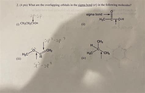 Solved 4 ﻿pts ﻿what Are The Overlapping Orbitals In The