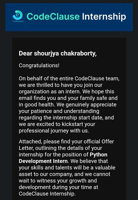 Shourjya Chakraborty On Linkedin Connections Intern Internship Codeclause
