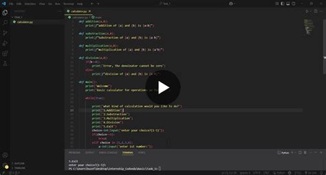 Internship Pythonproject Basiccalculator Programmingbasics