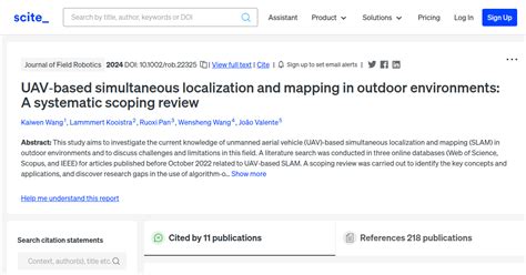 Uav‐based Simultaneous Localization And Mapping In Outdoor Environments A Systematic Scoping Review
