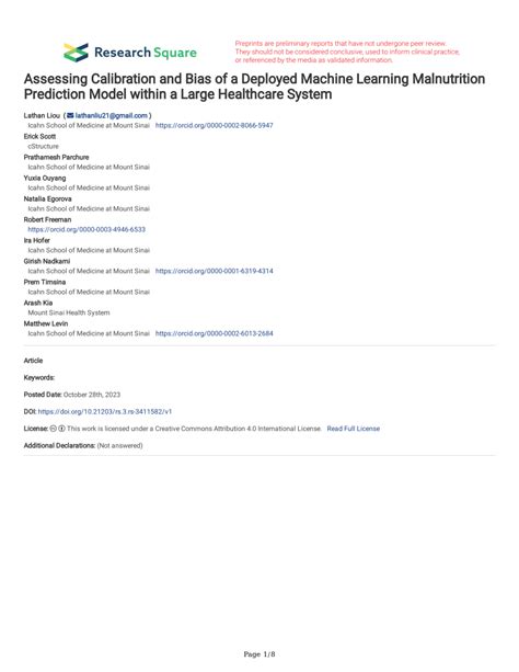 pdf assessing calibration and bias of a deployed machine learning