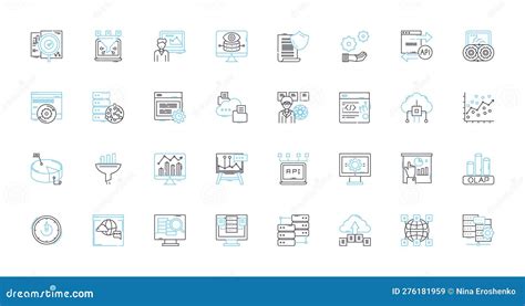 Budget Management Linear Icons Set Planning Tracking Analysis Control Forecasting