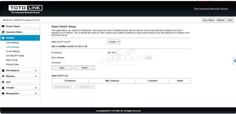Assigning Mac Set Static Ip On Totolink N300rh Router Application System