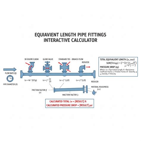 Equivalent Length Pipe Fittings Interactive Calculator
