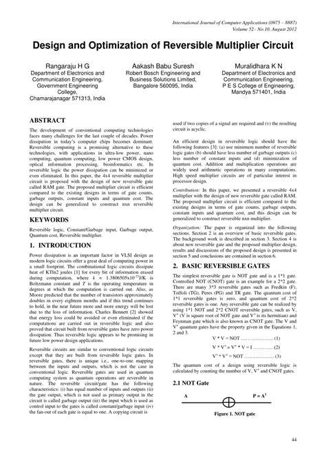 pdf design and optimization of reversible multiplier circuit