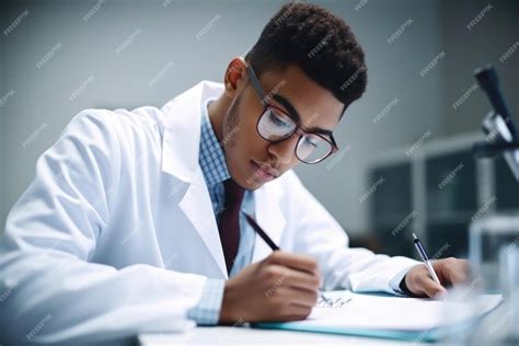 Premium Photo Shot Of A Young Scientist Writing Notes While Working In A Lab Created With