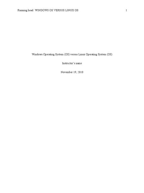 Pdf Windows Operating System Os Versus Linux Operating System Os Dokumentips