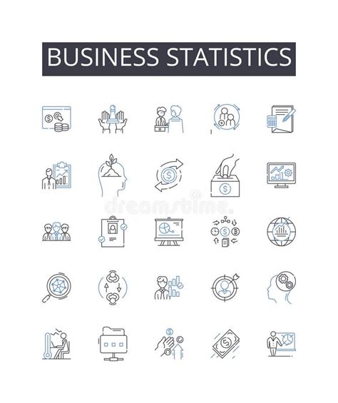 Business Statistics Line Icons Collection Social Psychology Ecology Environment Computational