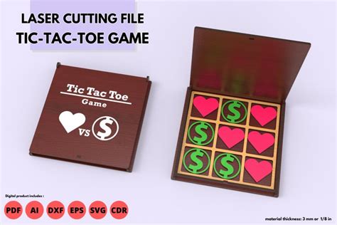 Tic Tac Toc Game Svg Laser Cutting File