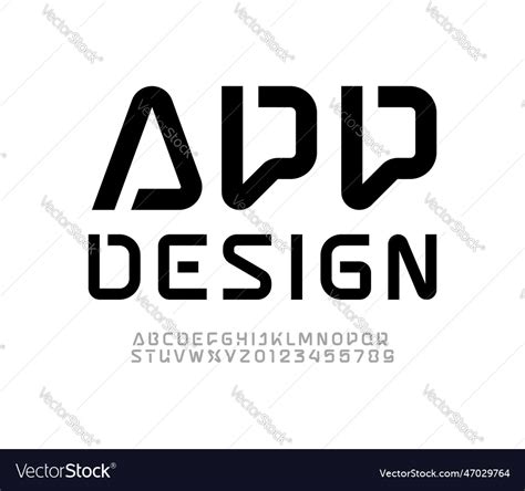 Technical Font Digital Tech Alphabet Royalty Free Vector