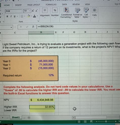 Solved Please Type The Formula To Solve For LOWER IRR I Chegg Com