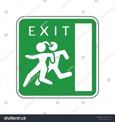 Emergency Exit Door Indication Symbol Stock Vector Royalty Free 2202779439 Shutterstock