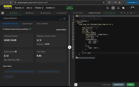 Sahil Suman On Linkedin Geekstreak Day20 Codingchallenge Problemoftheday Squareroot