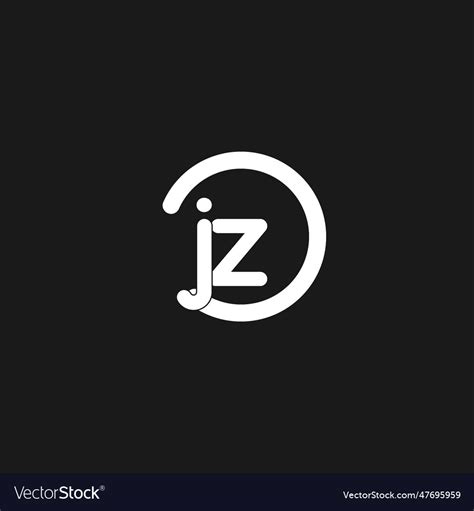 Initials Jz Logo Monogram With Simple Circles Vector Image