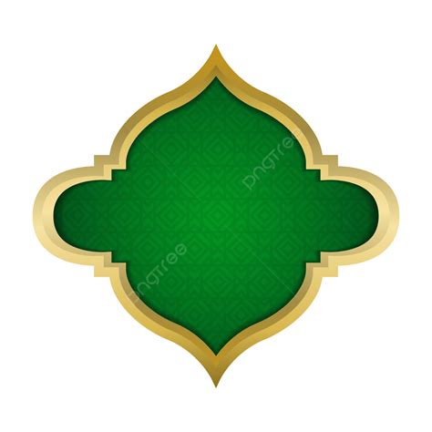 이슬람 스타일 텍스트 레이블 이슬람 라벨 이슬람 국경 골드 라벨 Png 일러스트 및 벡터 에 대한 무료 다운로드