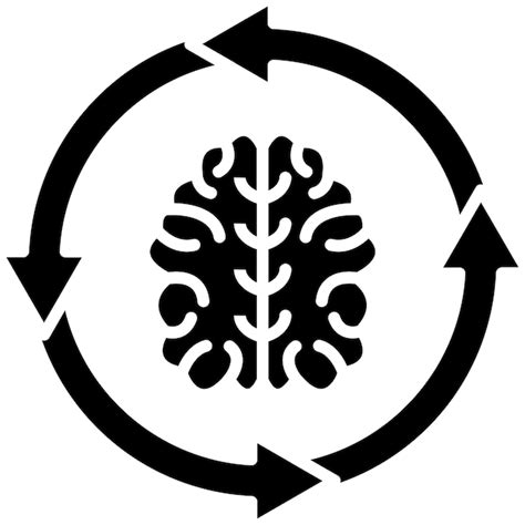 Premium Vector Circular Thinking Glyph Solid Black Illustration