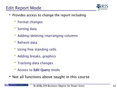 Ppt Bi Bobj 300 Business Objects For Power Users Powerpoint Presentation Id 462778