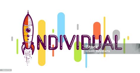 문자 I 대신 로켓 개성과 성격 개념 특별한 글꼴로 만든 벡터 개념 창조적 인 포스터와 개별 단어 Launch Party에 대한 스톡 벡터 아트 및 기타 이미지 Istock