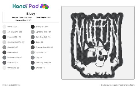 Bluey Fuse Bead Pattern Kandi Pad Kandi Patterns Fuse Bead Patterns Pony Bead Patterns