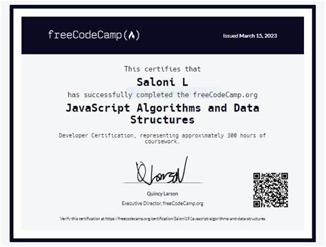 saloni l on linkedin javascript datastructures algorithms freecodecamp